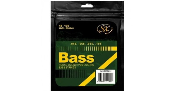 SX SZSTB1LM Light Top Medium Bottom Bas Gitar Teli (045-0.0105)